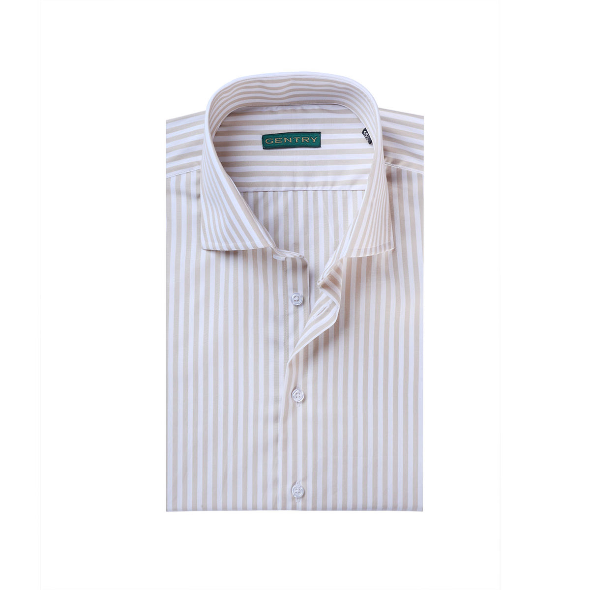 Biege and White Stripes with Semi French Cut Collar – Gentry Official